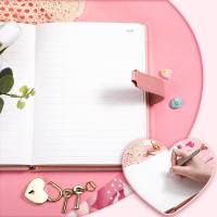 China 100 Sheets Diary Journal B6 Notebook With Heart-Shaped Lock PU Leather Cover for sale
