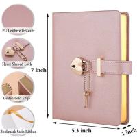 China 100 Sheets Diary Journal B6 Notebook With Heart-Shaped Lock PU Leather Cover for sale