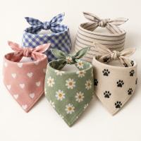 China 100% Cotton Triangle Dog Bandanas Machine Washable Pet Scarf for sale