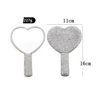 China Diamond Encrusted Beauty Mirror With Compact Handle And Personalizable Options for sale