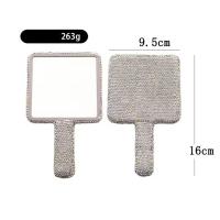 China Diamond Encrusted Beauty Mirror With Compact Handle And Personalizable Options for sale