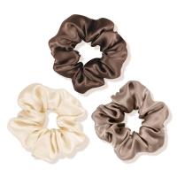 China Soft Satin Silk Solid Color Scrunchies Elastic Hair Bands for sale