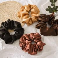 China Soft Satin Silk Solid Color Scrunchies Elastic Hair Bands for sale