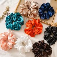 China Soft Satin Silk Solid Color Scrunchies Elastic Hair Bands for sale