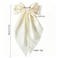 China Elegant Oversized Long Tail Satin Vintage Ribbon Bow Hair Clip for sale