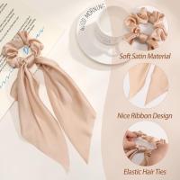 China Soft Satin Silk Hair Scarf Scrunchies Bow Hair Ties Health Beauty Products for sale