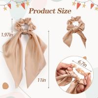 China Soft Satin Silk Hair Scarf Scrunchies Bow Hair Ties Health Beauty Products for sale