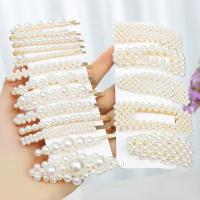 China Exquisite Pearl Hair Clips Snap Pins Barrettes For Girls And Ladies 7CM 9CM for sale