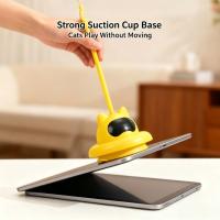 China Suction Retractable Pendant Teaser Wand Steel Wire Interactive Cat Toy With Feather for sale