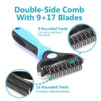 China Pet Grooming Combo Undercoat Rake Deshedding Brush For Cats And Dogs for sale