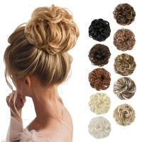China Synthetic Messy Bun Hair Piece Wavy Chignon Scrunchies For Instant Volume for sale