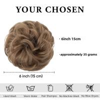 China Synthetic Messy Bun Hair Piece Wavy Chignon Scrunchies For Instant Volume for sale