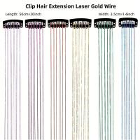 China 20 Inches Glitter Hair Tinsel Clip in Dreamy Colorful Fairy Hair Tinsel Extensions for sale