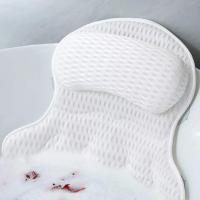 China Quick-Dry 4D Air Mesh Bathtub Pillow with Non-Slip Suction Cups for sale