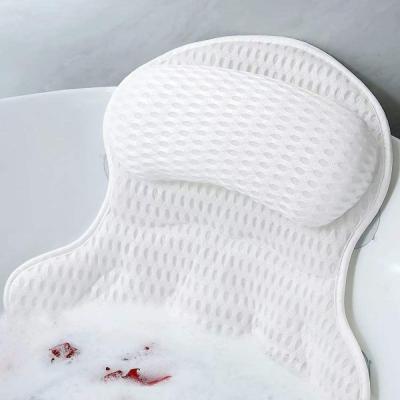 China Quick-Dry 4D Air Mesh Bathtub Pillow with Non-Slip Suction Cups for sale
