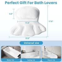China Quick-Dry 4D Air Mesh Bathtub Pillow with Non-Slip Suction Cups for sale