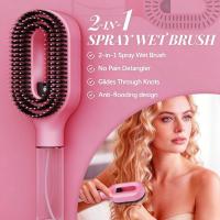 China 2-in-1 Manual Detangling Hair Brush with 50ml Spray Bottle for sale