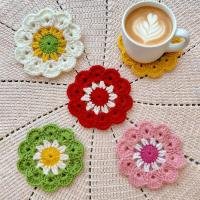 China Handmade Crochet Coaster with Floral Design and Heat Insulation for Home Decor for sale