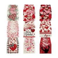 China Table Runner Red Heart Linen Table Cloth Valentine's Day Festival Anniversary Decoration for sale