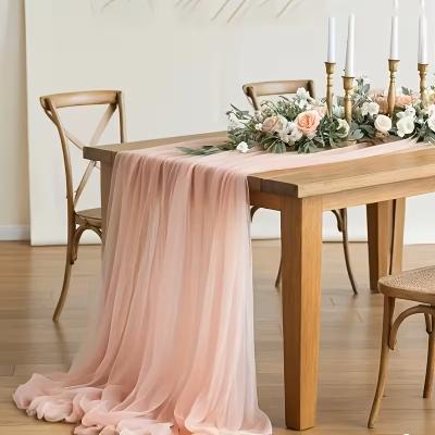 China Sheer Chiffon Table Runner for Wedding Party Banquet Decoration for sale