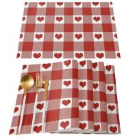 China Valentine Heart Patterns Place Mat Eco Friendly Table Decor Home Houseware for sale