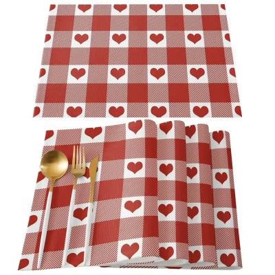 China Valentine Heart Patterns Place Mat Eco Friendly Table Decor Home Houseware for sale