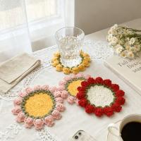 China Crochet Flower Bouquet Handmade Coaster Home Decor for sale