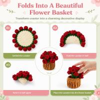China Crochet Flower Bouquet Handmade Coaster Home Decor for sale
