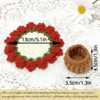 China Crochet Flower Bouquet Handmade Coaster Home Decor for sale
