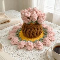 China Crochet Flower Bouquet Handmade Coaster Home Decor for sale