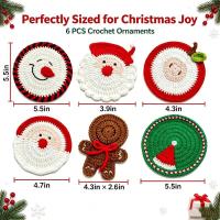 China Knitted Crochet Coasters Handmade Heat Resistant Christmas Design Cup Mat Home Houseware for sale