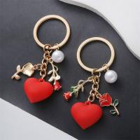 China Keychain Heart Shaped Red Rose Valentine Gift Decoration Home Houseware for sale