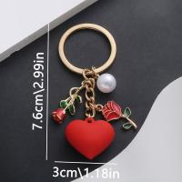 China Keychain Heart Shaped Red Rose Valentine Gift Decoration Home Houseware for sale