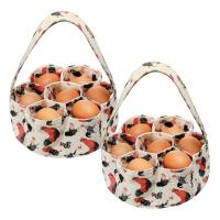 China 7 Pouches Canvas Egg Collecting Basket Easter Egg Gathering Storage Basket for sale