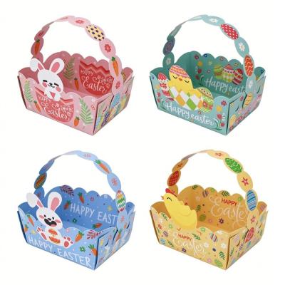 China Handheld Easter Paper Basket Candy Box for Party Gift Packaging for sale