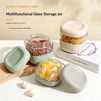 China Glass Storage Jar Microwavable Portable Food Container for Kitchen Pantry Organizer for sale
