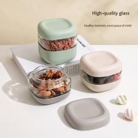 China Glass Storage Jar Microwavable Portable Food Container for Kitchen Pantry Organizer for sale