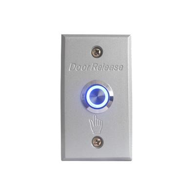 China Flush Mount Momentary Door Exit Push Button 86x50mm Aluminum Alloy with LED Light for sale