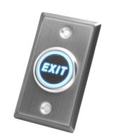 China Flush Mount Momentary Switch Door Exit Push Button 86x50mm 304 Stainless Steel Dual Lights for sale