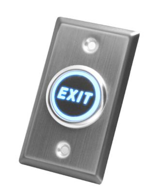 China Flush Mount Momentary Switch Door Exit Push Button 86x50mm 304 Stainless Steel Dual Lights for sale