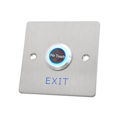 China Touchless Exit Button 304 Stainless Steel 86x86mm NO NC Output for Access Control for sale