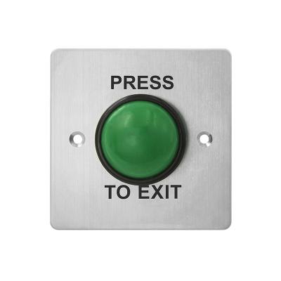 China Stainless Steel Flat Mushroom Press to Exit Push Button 86x86mm NO NC for Door Access Control for sale