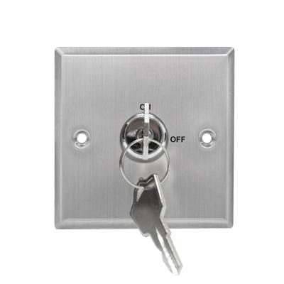 China Access Control DPDT Key Switch 86x86mm 304 Stainless Steel Screw Terminal 3A 36V for sale