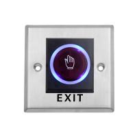 China 304 Stainless Steel Touchless Exit Button 86x86mm IR Sensor with LED Indicator for sale
