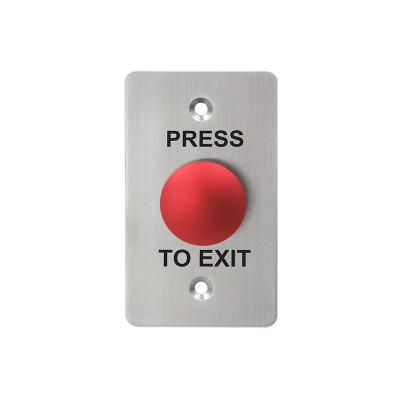 China Anti-Vandal Red Mushroom Exit Push Button 86x50mm Stainless Steel Micro Switch for sale