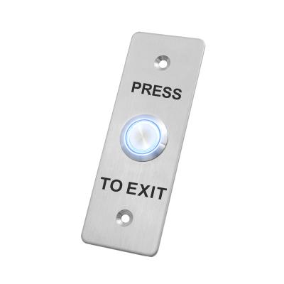 China PRESS TO EXIT Screen 4 Pin Push Button Switch 24V DC Stainless Steel Momentary for sale