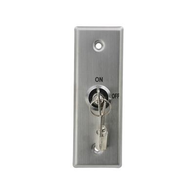 China Narrow Size Momentary Key Switch SPDT 3A 36V DC Stainless Steel Faceplate for sale
