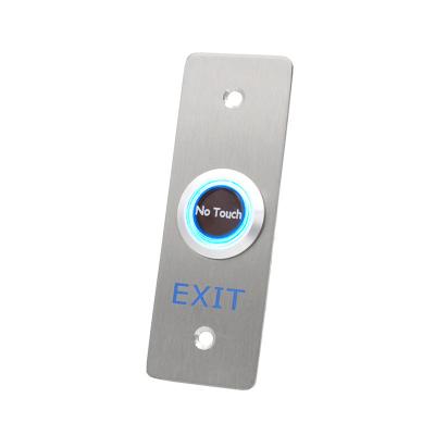 China Touchless Exit Button 12-24V DC IR Sensor No Touch Door Exit Switch with Buzzer Stainless Steel Plate for sale