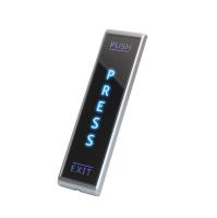 China Narrow Surface Mount Push to Exit Button 115x40mm Fireproof Panel Blue Green LED for sale