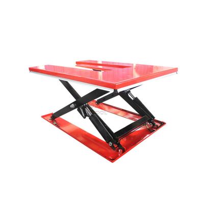 China 1 Tonne Low Profile Electric Scissor Lift Table 1450x1200mm Portable Pallet Lift Cart for sale